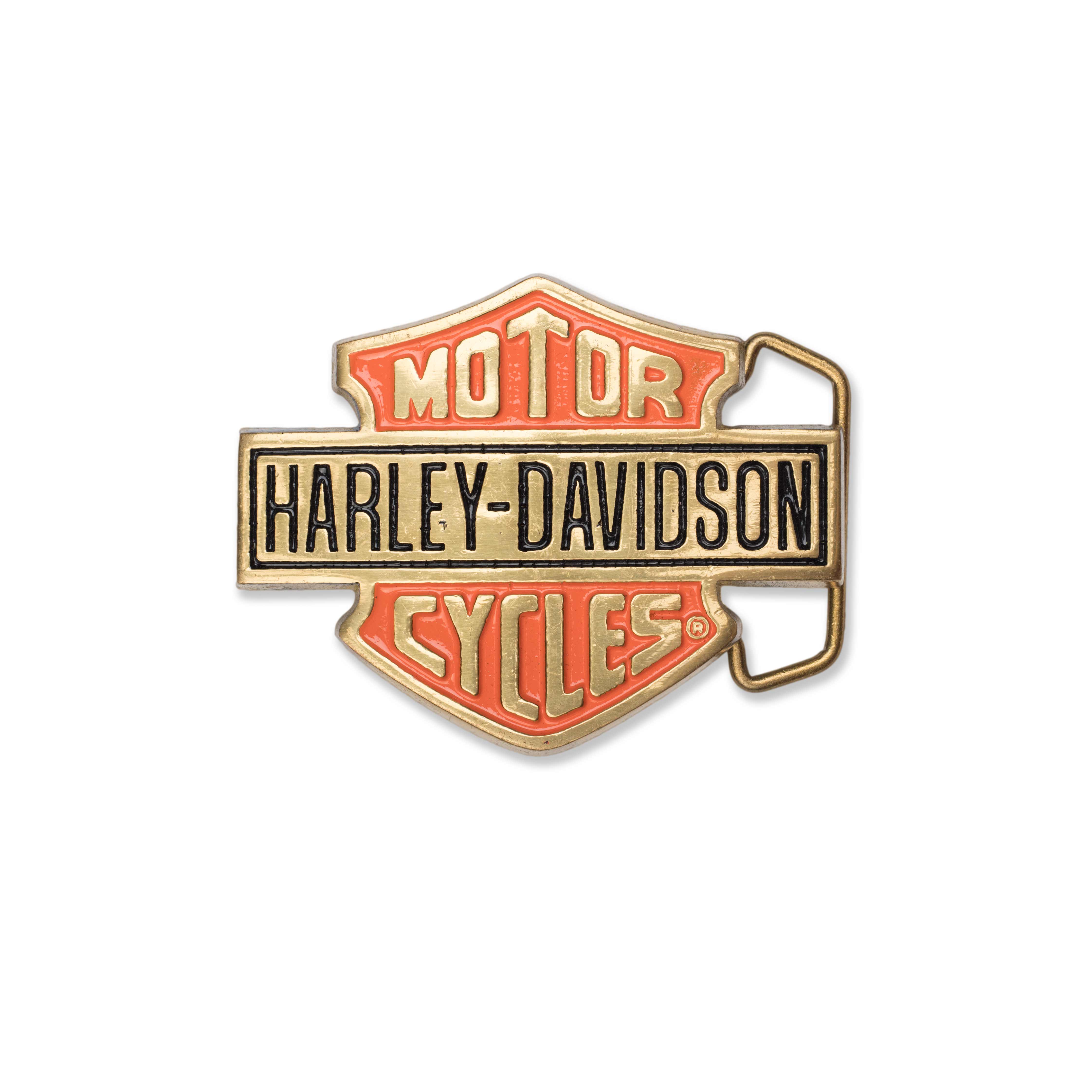 Harley-Davidson Gold H302 Solid brass Belt Buckle | Mabu Leather